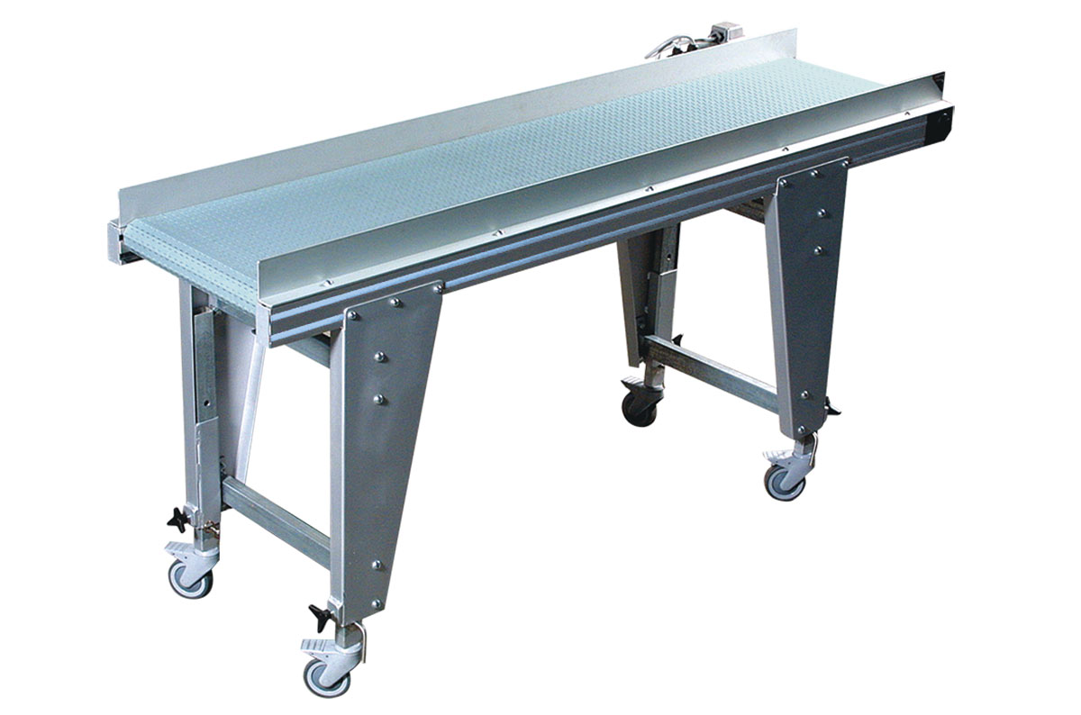 OT series horizontal conveyor belt made using extruded, anodised ...